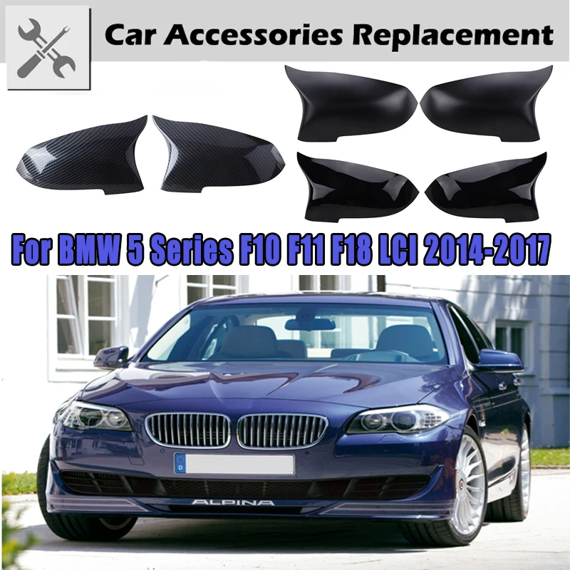 Rearview Side Mirror Cover Wing Mirrors Cap Fit For BMW 5 Series F10 ...