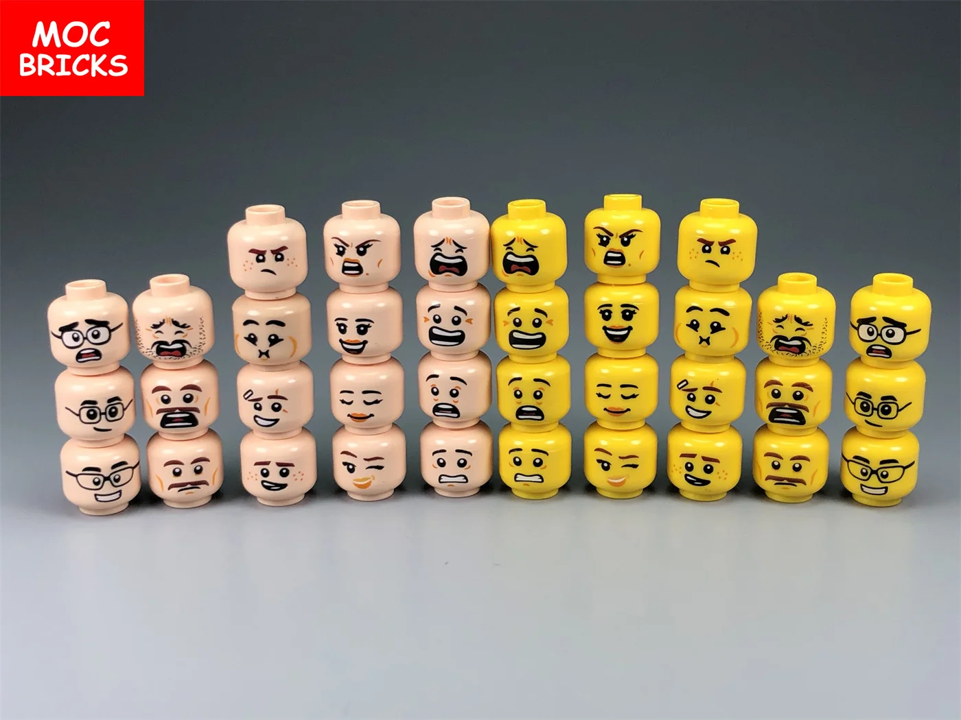 10pcs-MOC-Bricks-Male-and-Female-Figure-Head-Face-Expression-DIY-Mini ...