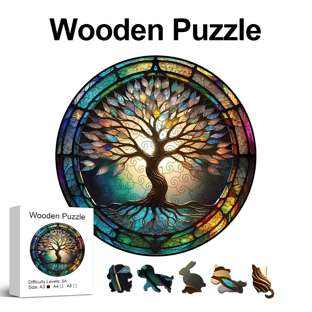 Colorful-Tree-Wooden-Puzzle-for-Jigsaw-Lover-Uniquely-Stress-Relieves ...