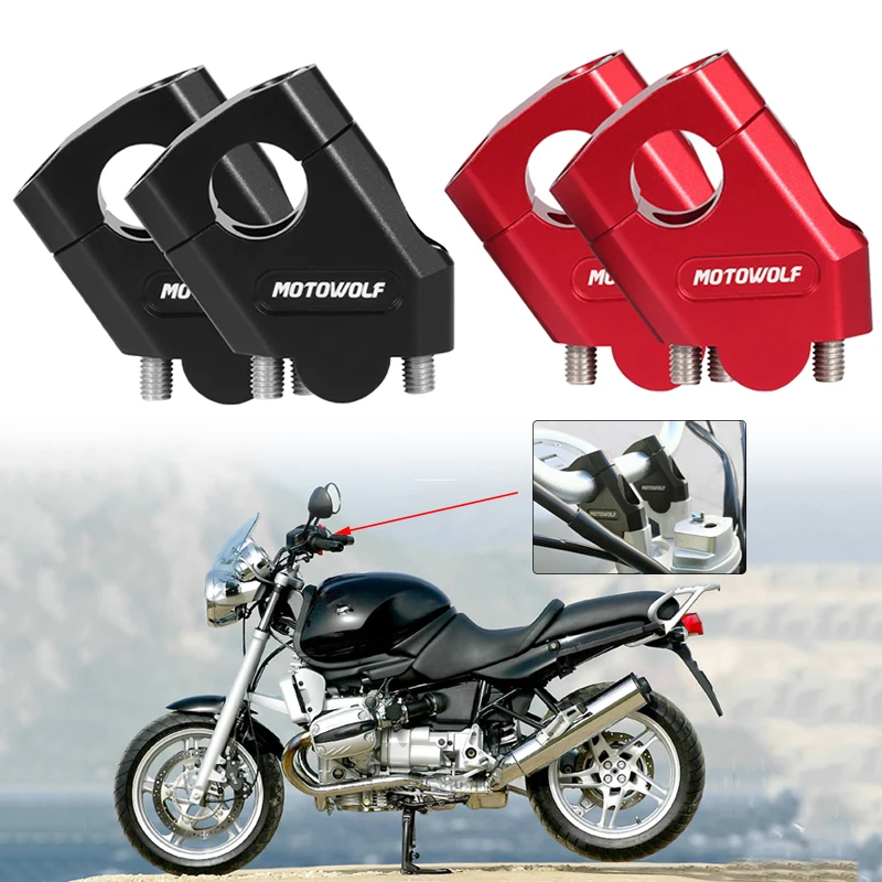 22mm-Motorcycle-Handlebar-Riser-Bar-Mount-Handle-Clamp-Fit-For-BMW ...