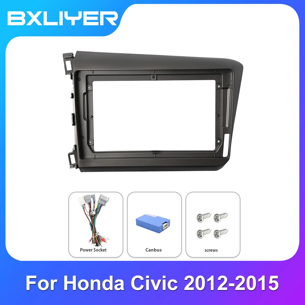 9-2-Din-Car-Radio-Fascia-Panel-Dash-Mounting-Frame-For-Honda-Civic-2012 ...