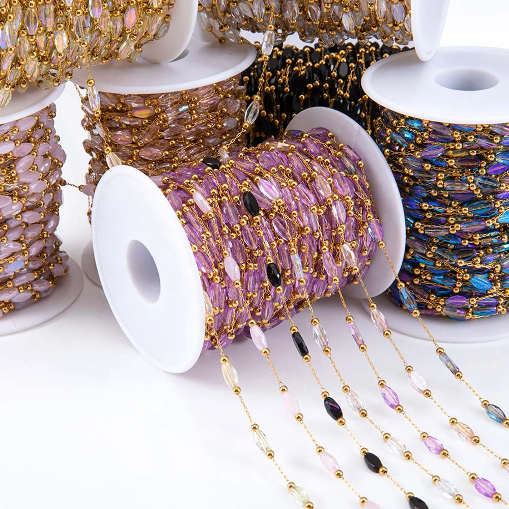 2meters-1meter-Natural-Stone-Rhombus-Bead-Stainless-Steel-Colorful ...