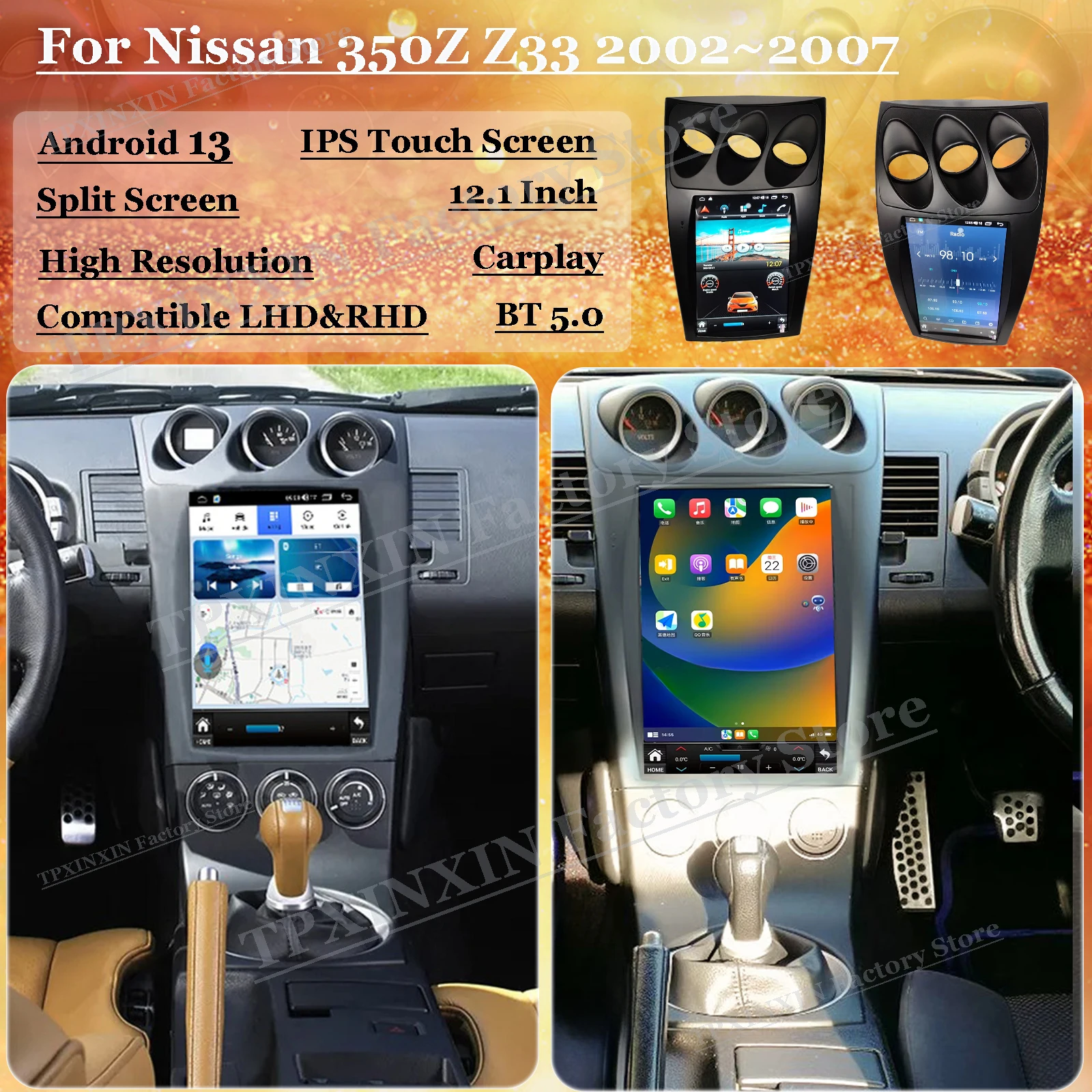 Android 14 Touch Screen Radio Receiver For Nissan 350Z Z33 2002 2003 ...