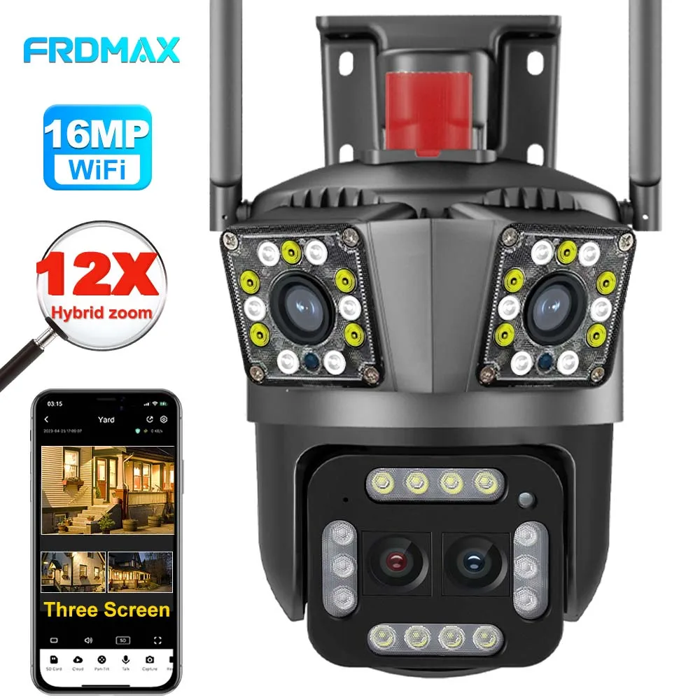 8K-16MP-WiFi-Camera-Four-Lens-12X-Zoom-Outdoor-Security-Protection-PTZ ...