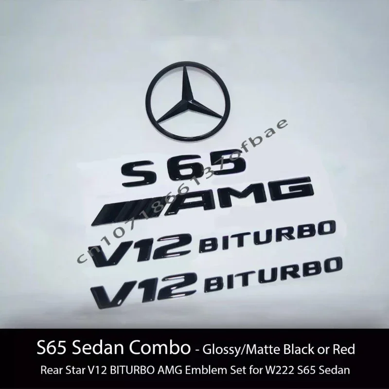 3D ABS Black silver S63 S65 Embelm Letters V8 BITURBO 4MATIC For ...