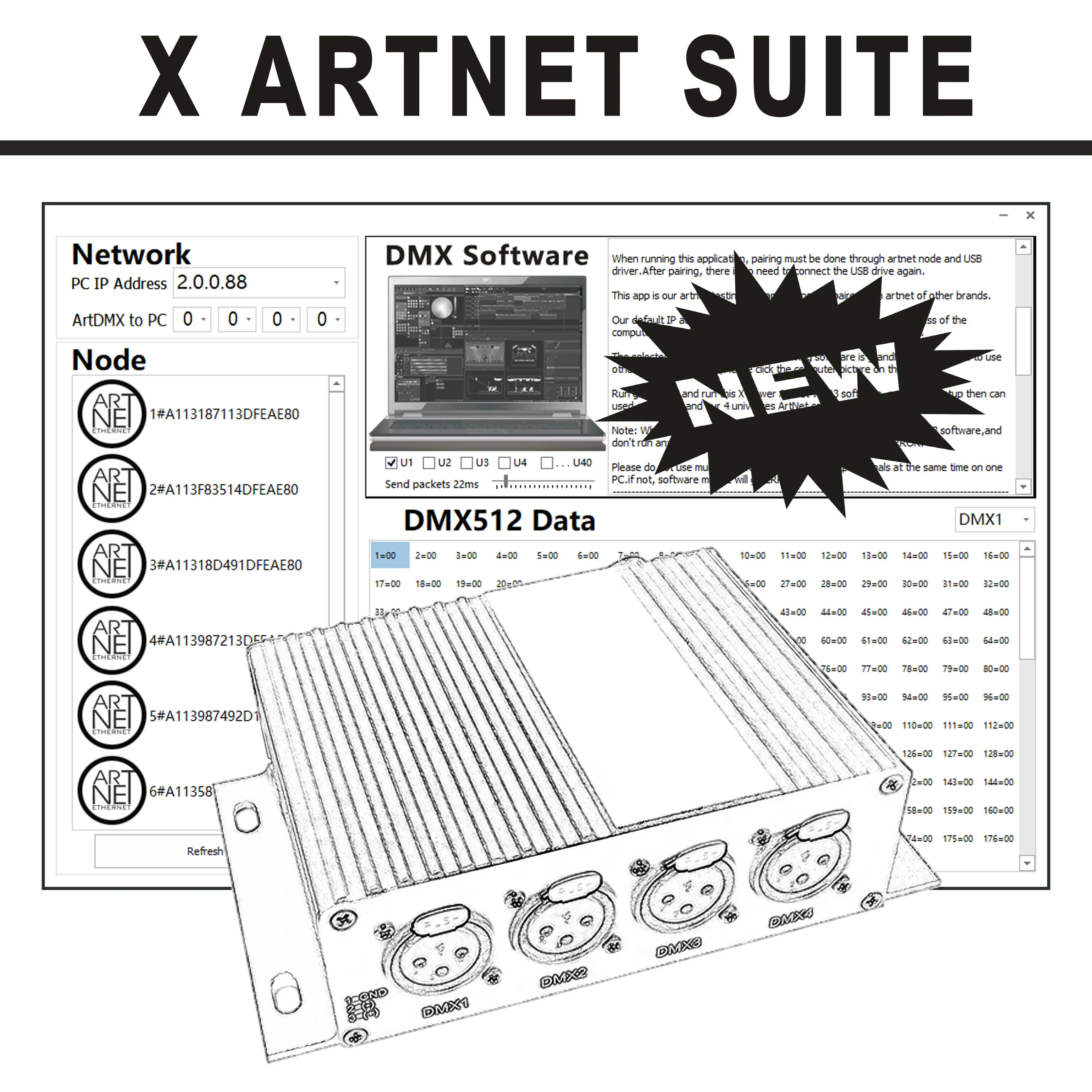DMX-CONTROLLER-X-Power-ArtNet-Software-DMX512-Dimmer-Disco-Lighting-MA2 ...