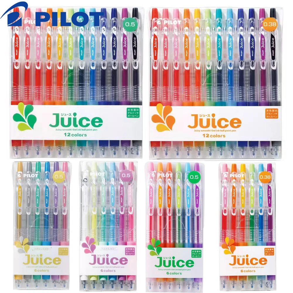 6/12 Color PILOT Juice Gel Pen Set Press Type Color Ballpoint Pen 0.5mm ...