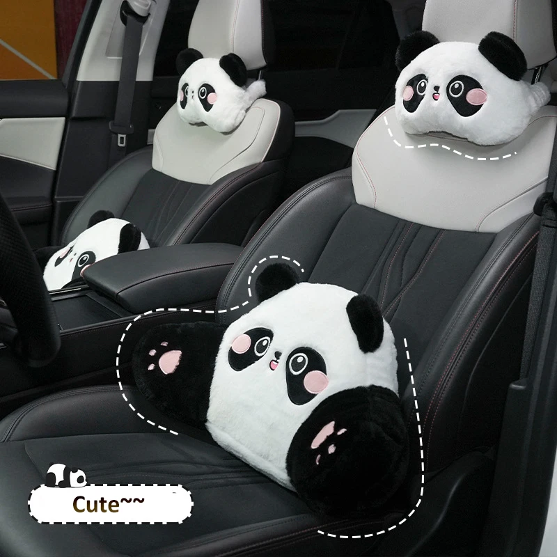 Car-Seat-Headrest-Pillow-Plush-Head-Protector-Cartoon-Panda-Travel ...