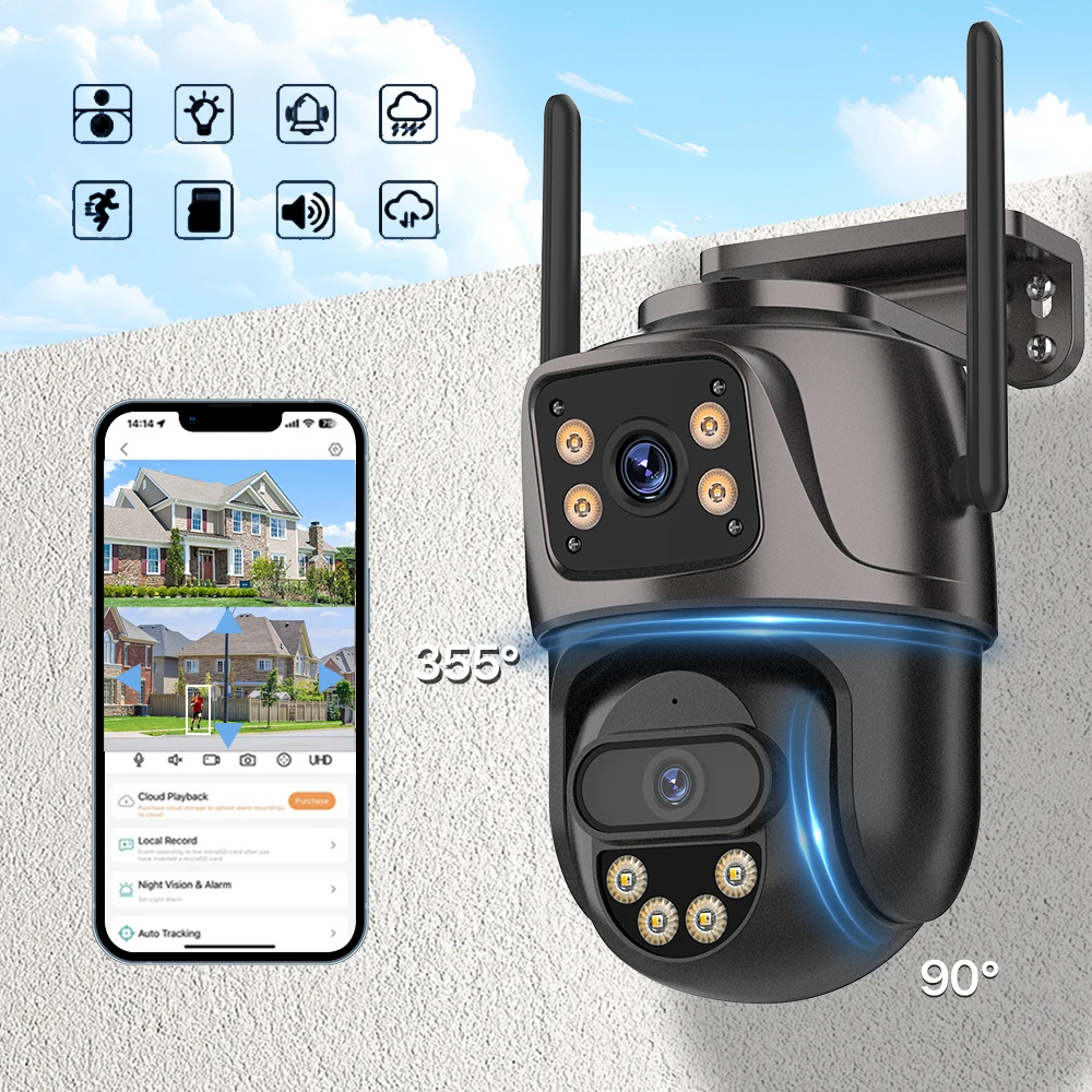 4K-8MP-Ultra-HD-IP-Camera-Outdoor-Dual-Lens-Dual-Screen-6MP-Wifi-Camera ...