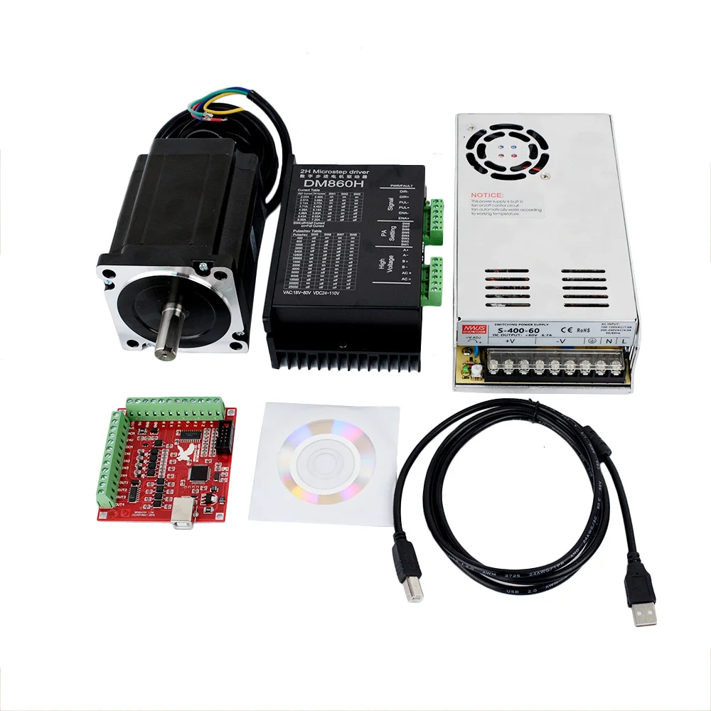 1-Kit-NEMA-34-CNC-Stepper-motor-86x118mm-DM860H-driver-400W-60V-power ...