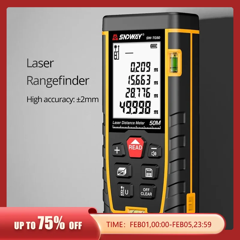 SNDWAY-TG50-50M-Fita-Medida-Laser-Laser-Profesional-Medidor-de-Dist ...