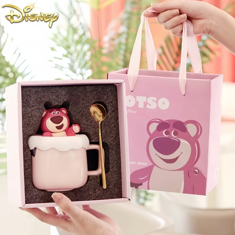 New-Disney-Anime-Lotso-Pooh-Bear-Ceramic-Mug-With-Cover-Fashion-Kawaii ...