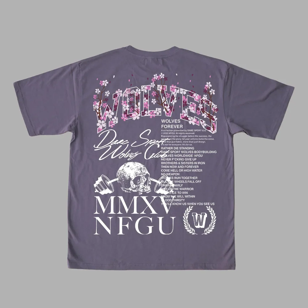 DARC-SPORT-WOLVES-SHE-Skull-Print-para-hombre-camiseta-Unisex-de-algod ...