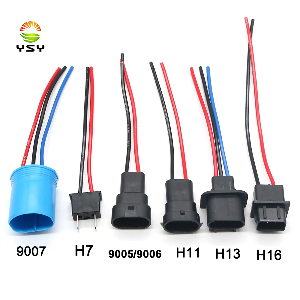 1pcs H11 H8 H13 H16 Male Adapter Connector Wiring Harness 9005 9006 Hb3 ...