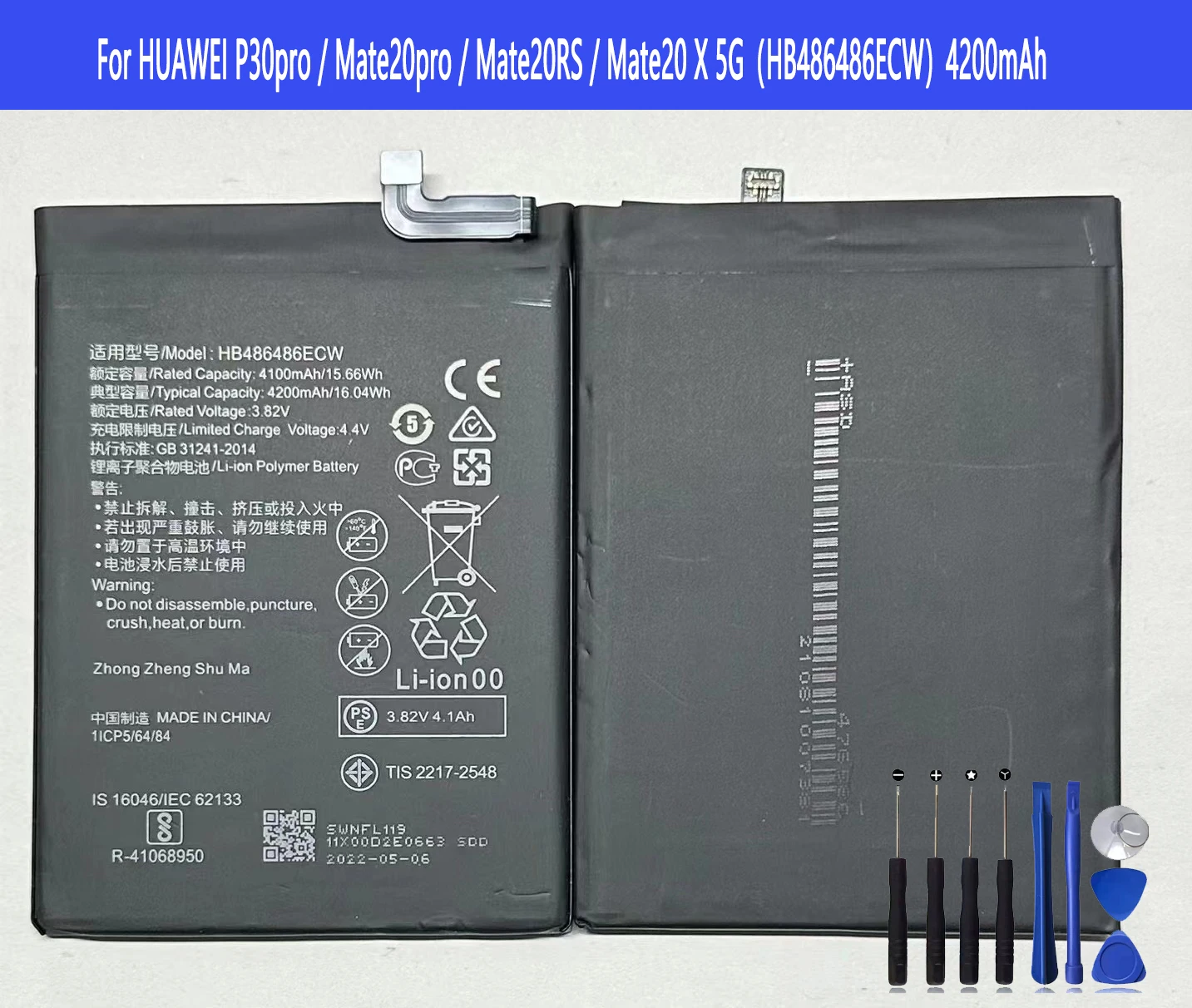 HB486486ECW-Battery-For-HUAWEI-P30pro-Mate20pro-Mate20RS-Mate20-X-5G ...