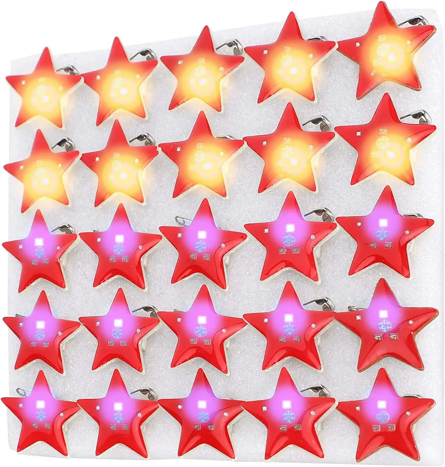 50Pcs-Glow-Red-LED-Brooch-Pin-Flashing-Buttons-Light-Up-Badge-Christmas ...