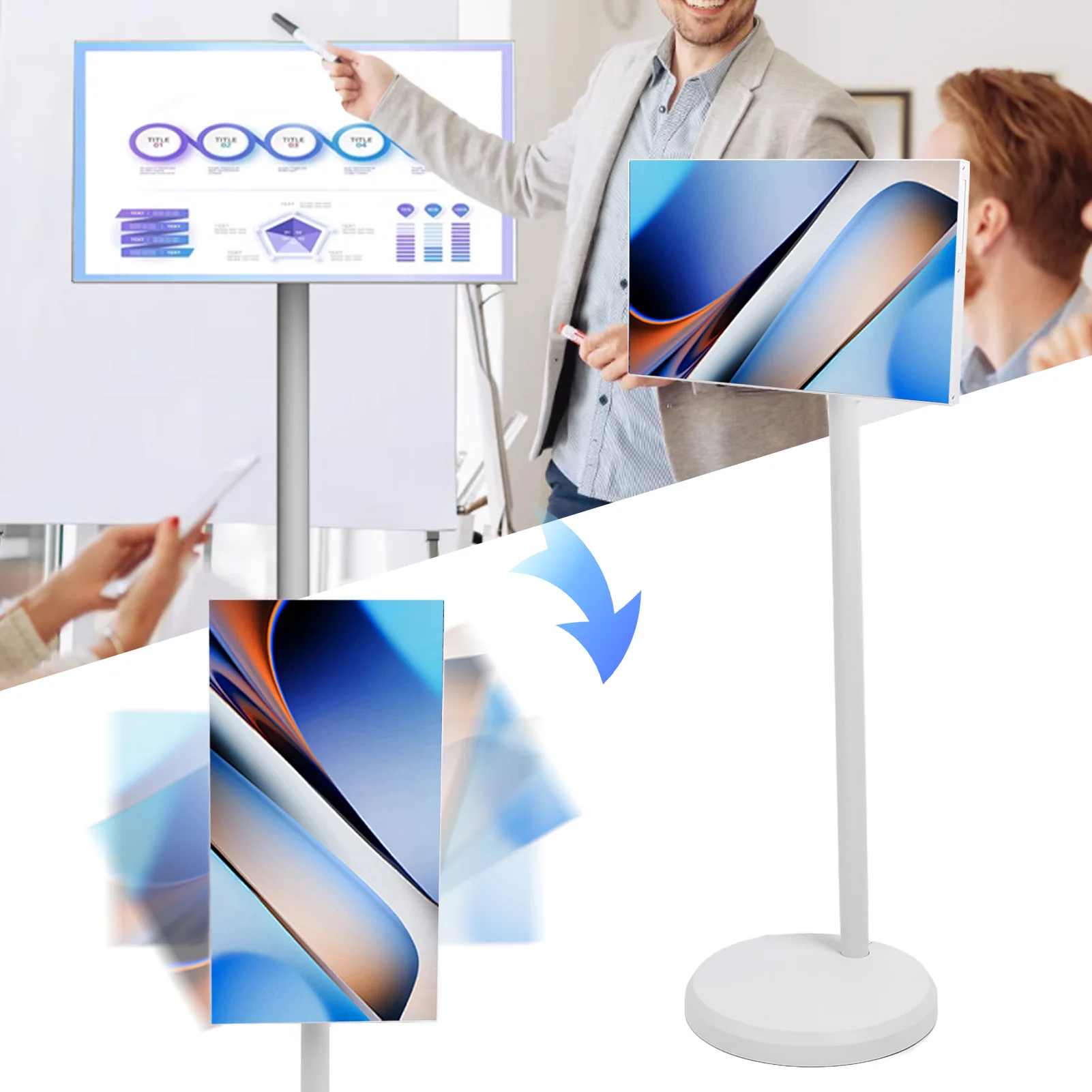 Rolling-TV-On-Wheels-Touch-Screen-Portable-TFT-HD-LCD-Phone-Screen ...