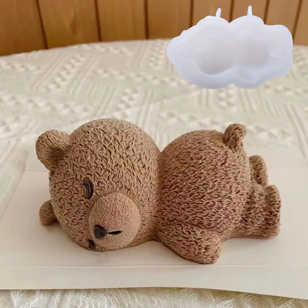 Dessert Tool Cake Mold Sleeping Bear Mold Mousse Food Grade Pudding ...