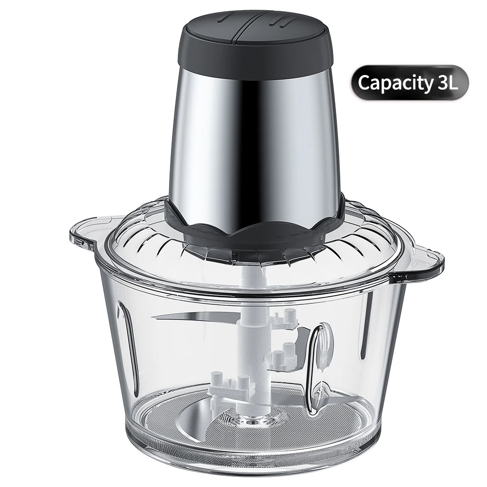 2-Speeds-Electric-Food-Chopper-Meat-Grinder-with-Glass-Bowl-3L-300W ...