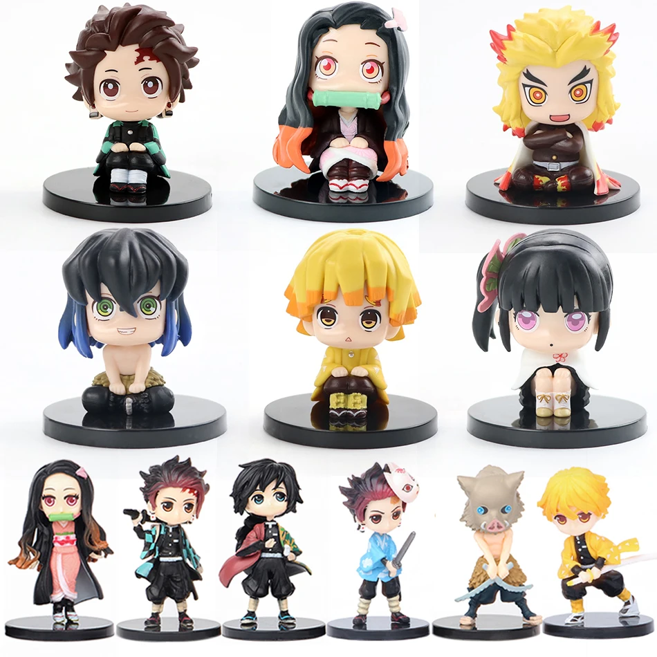 6Pcs-Set-Q-Version-Demon-Slayer-Sitting-Ghost-Doll-7-9cm-Tanjiro ...