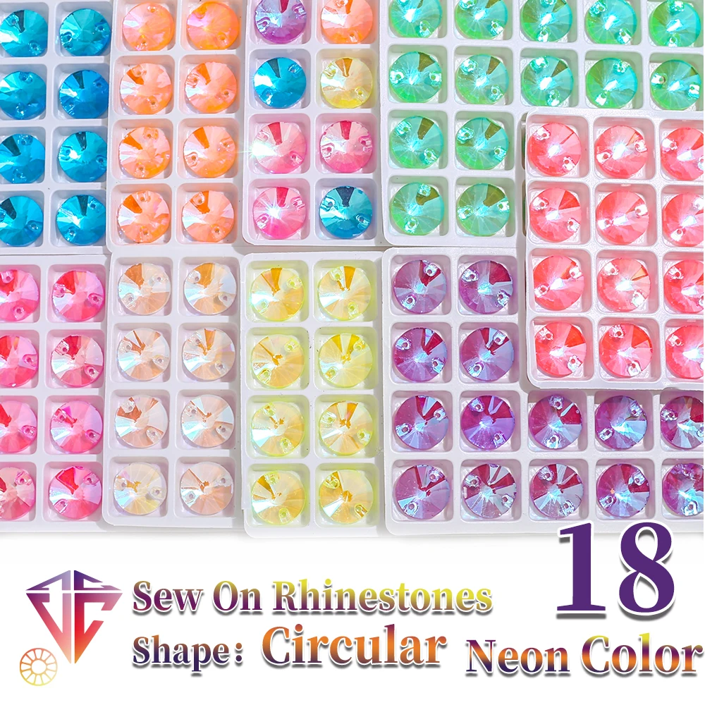 VC-yuvarlak-Glitter-kristal-Neon-Rhinestones-floresan-Sew-Strass-DIY ...