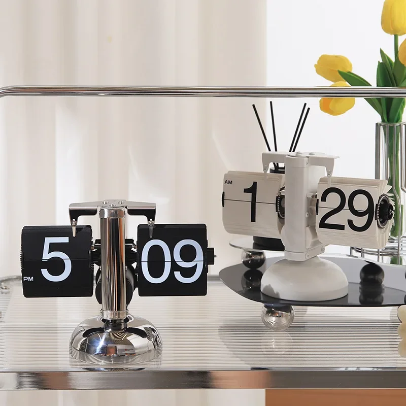 Digital-Auto-Flip-Clock-Metal-Desk-Clock-Quartz-Movement-Flip-Down ...