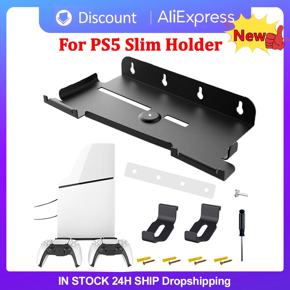 For-PS5-Slim-Holder-Wall-Mounted-Console-Stand-Mounts-Vertical-Stand ...