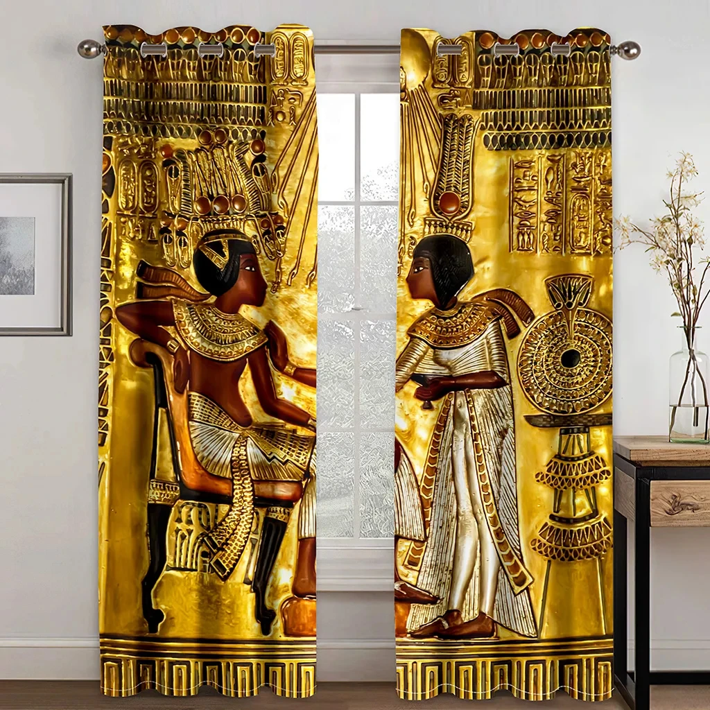 Ancient Egypt Window Curtains, Retro Drapes Decor for Bedroom Living ...