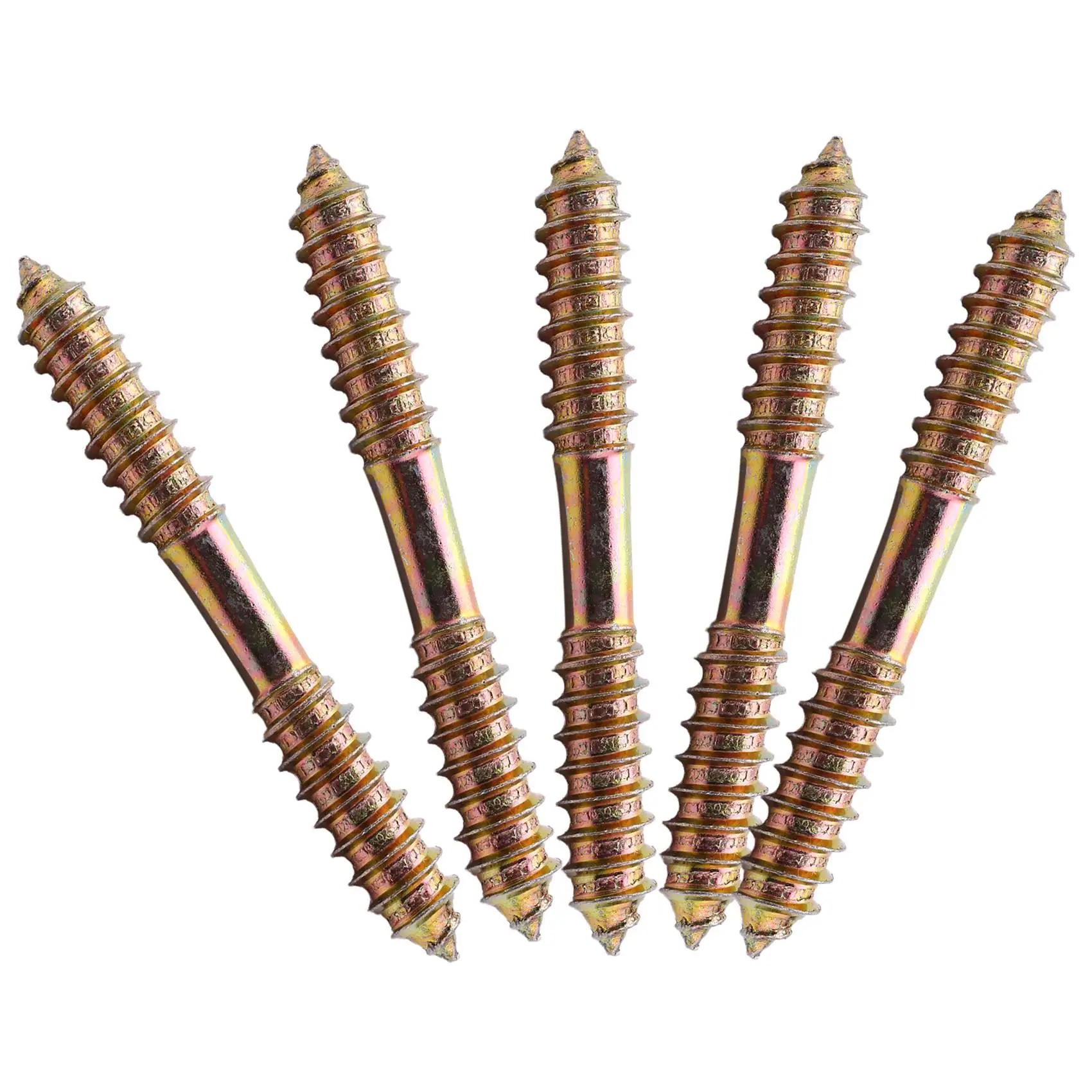 M8 x 70mm Double Ended Wood to Wood Furniture Fixing Dowel Screw 5Pcs ...