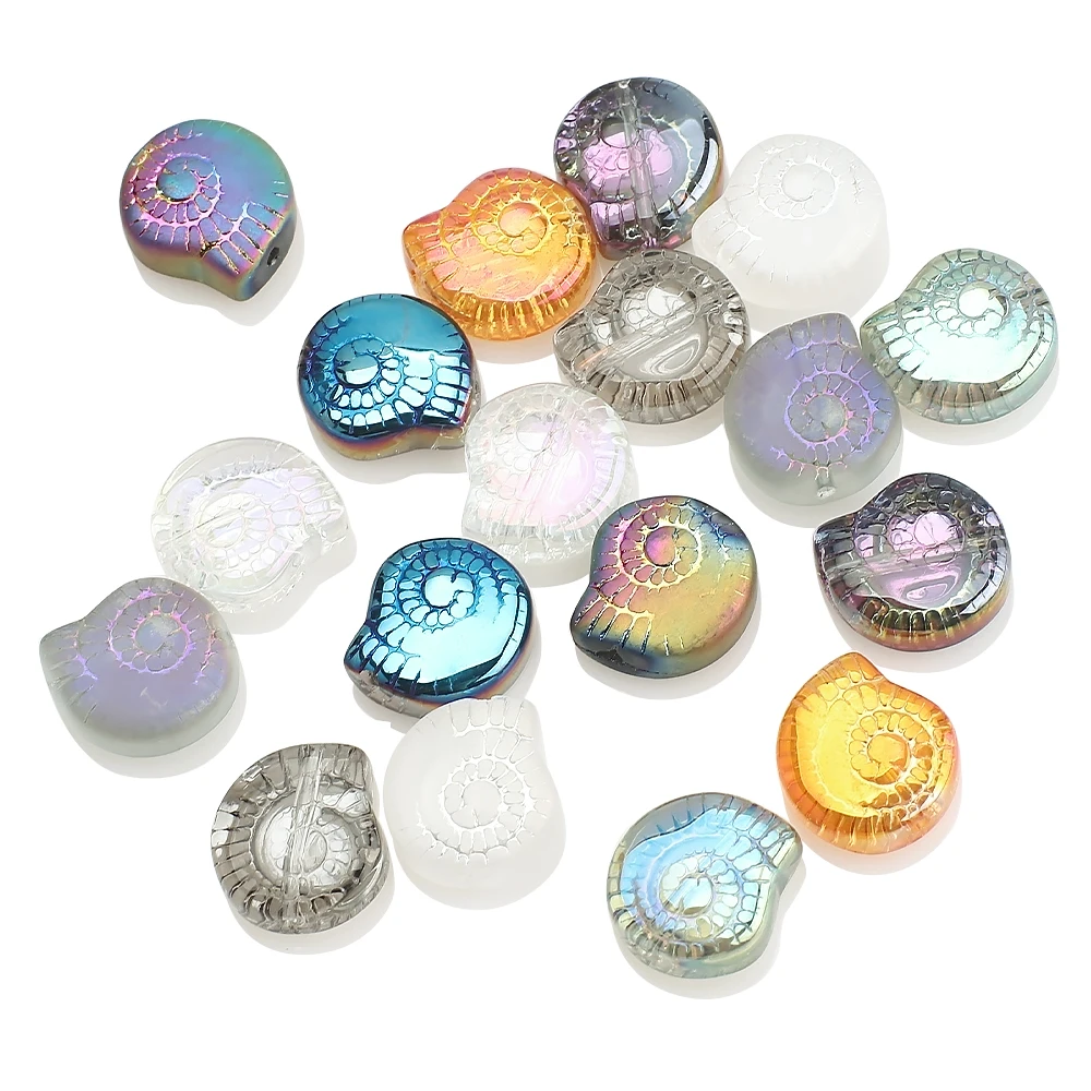 30Pcs-Glass-Beads-Snail-Shape-11X12MM-Matte-Crystal-Loose-Pendants-DIY ...