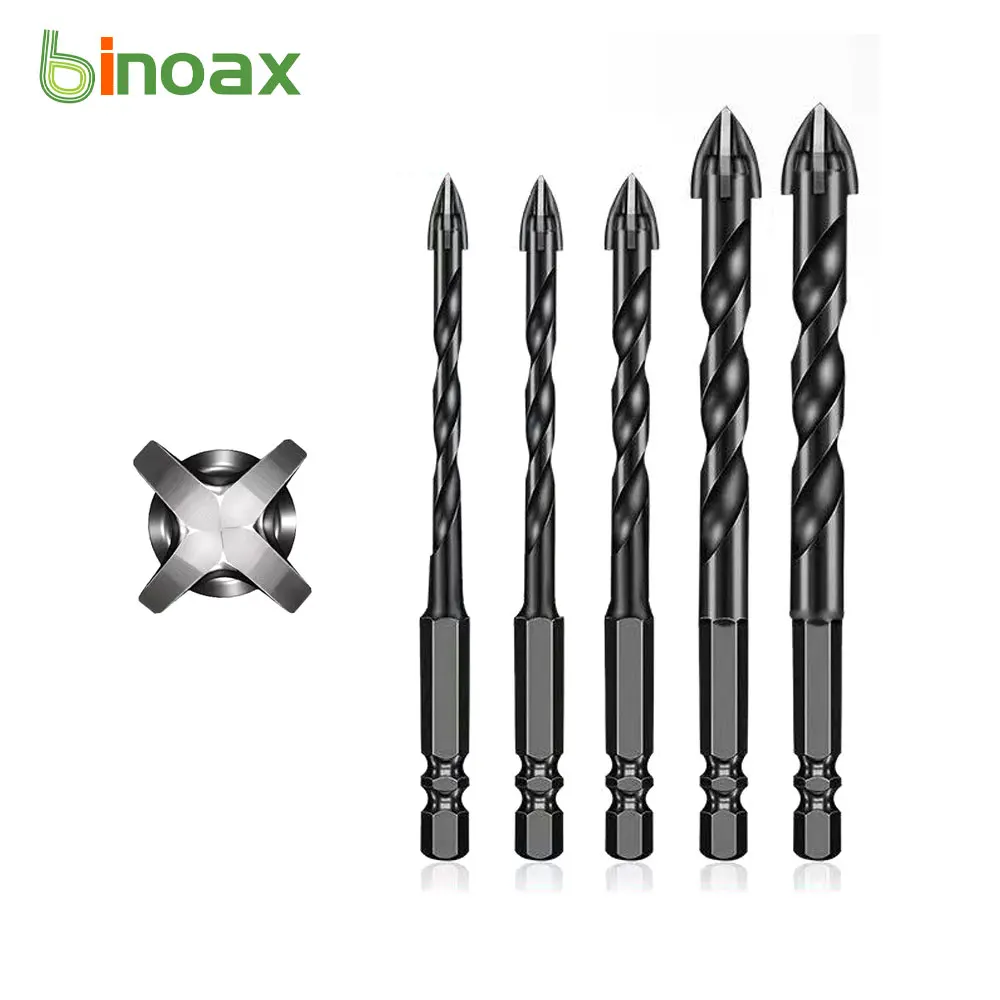 Binoax 5 peças conjunto de broca de vidro ponto do carboneto de liga ...