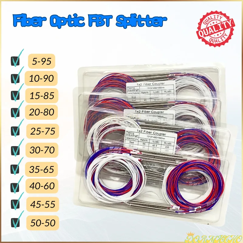 10pcs-FBT-Without-Connectors-Optical-Fiber-Splitter-1x2-0-9mm-10-90-20 ...