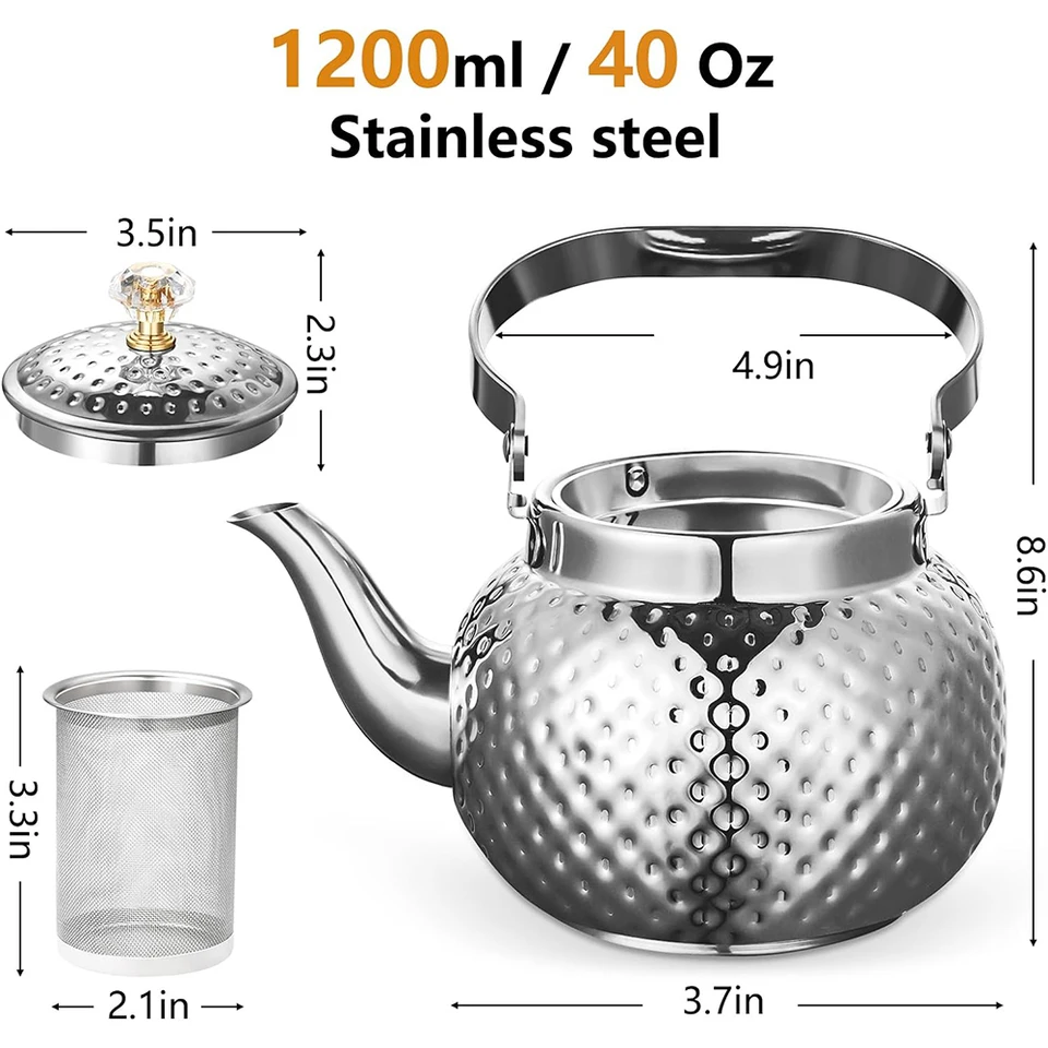 Tea Infuser SANQIAHOME 1500ml Stainless Steel Teapot - Copper Finish ...