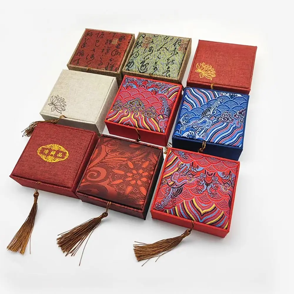 Mini Chinese Style Jewelry Tin Box with Fringe Necklace Organizor ...