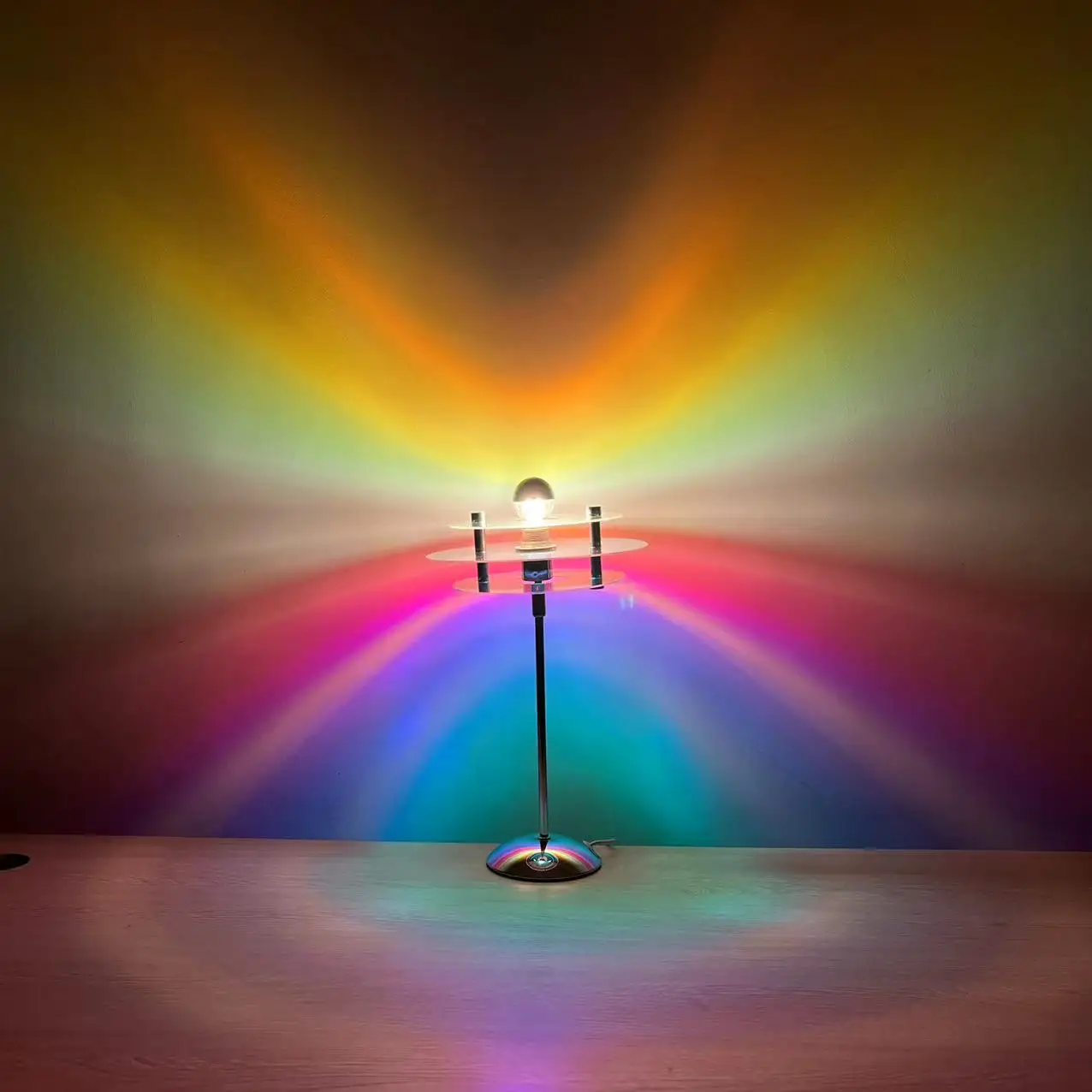 Rainbow Painted Light Bulb