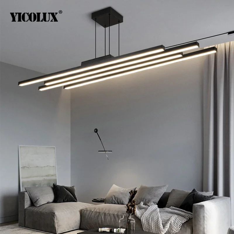 Living-Room-Chandeliers-Lamp-4-Pcs-Long-Strip-Modern-Atmosphere-Hall ...