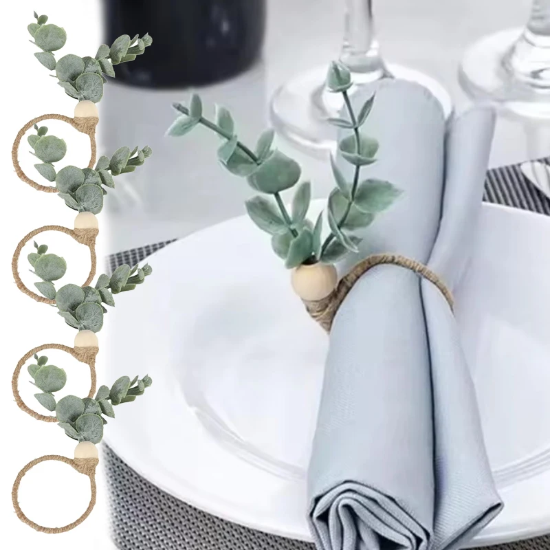 1-20PCS-Napkin-Rings-Eucalyptus-Leaf-Napkin-Rings-Thanksgiving ...