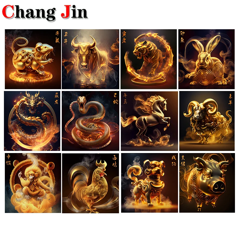 5D-Diy-Diamond-Painting-12-Chinese-Zodiac-Signs-Cross-Stitch-Kit ...