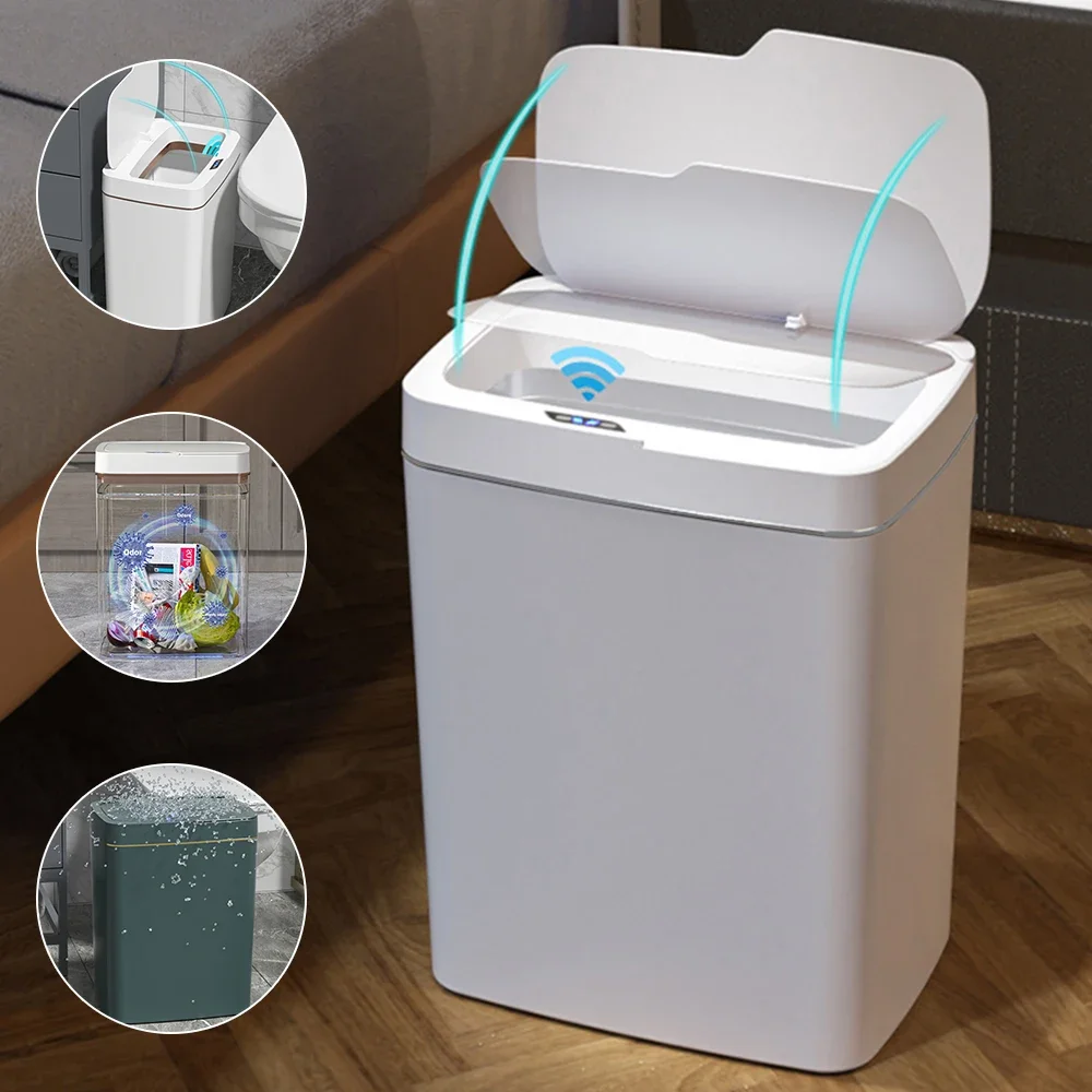 15-18L-Smart-Sensor-Trash-Can-Waterproof-Intelligent-Touchless-Trash ...