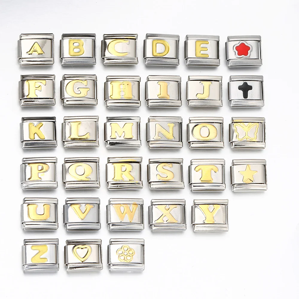 Retro Personalized Module Bracelet A-Z 26 Letters Charm Italian Links ...
