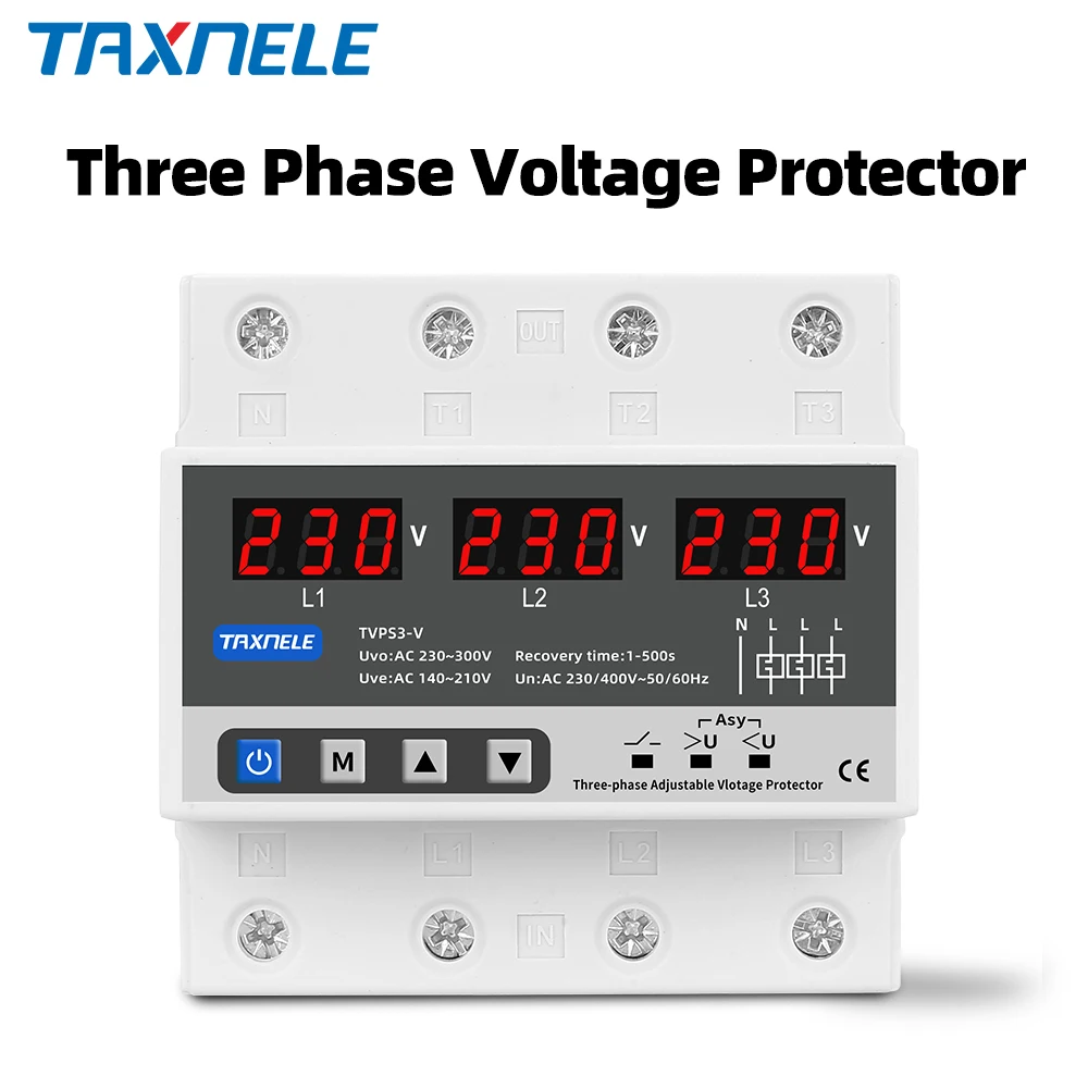 3-three-phase-Voltage-Relay-Protector-63A-60A-220V-380VAC-3P-N-Over ...