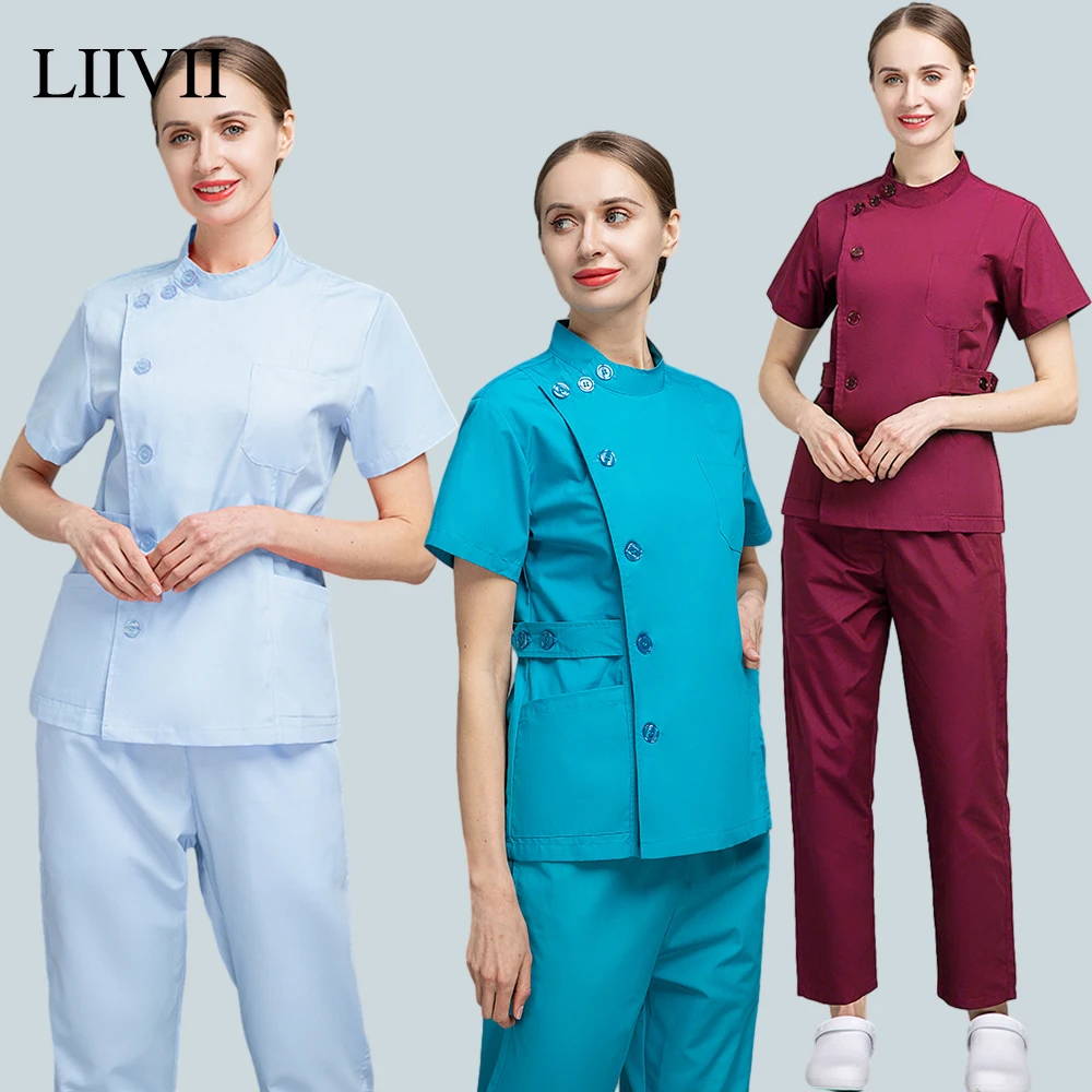 Medical-Scrubs-Set-Nurse-Nursing-Suit-for-Women-Hospital-Uniform-Doctor ...