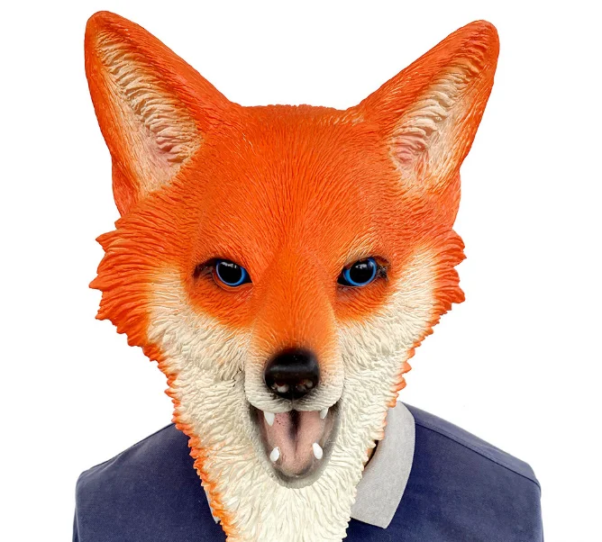 Cute-Fox-Mask-Halloween-Christmas-Party-Head-Masks-Latex-Funny-Animal ...
