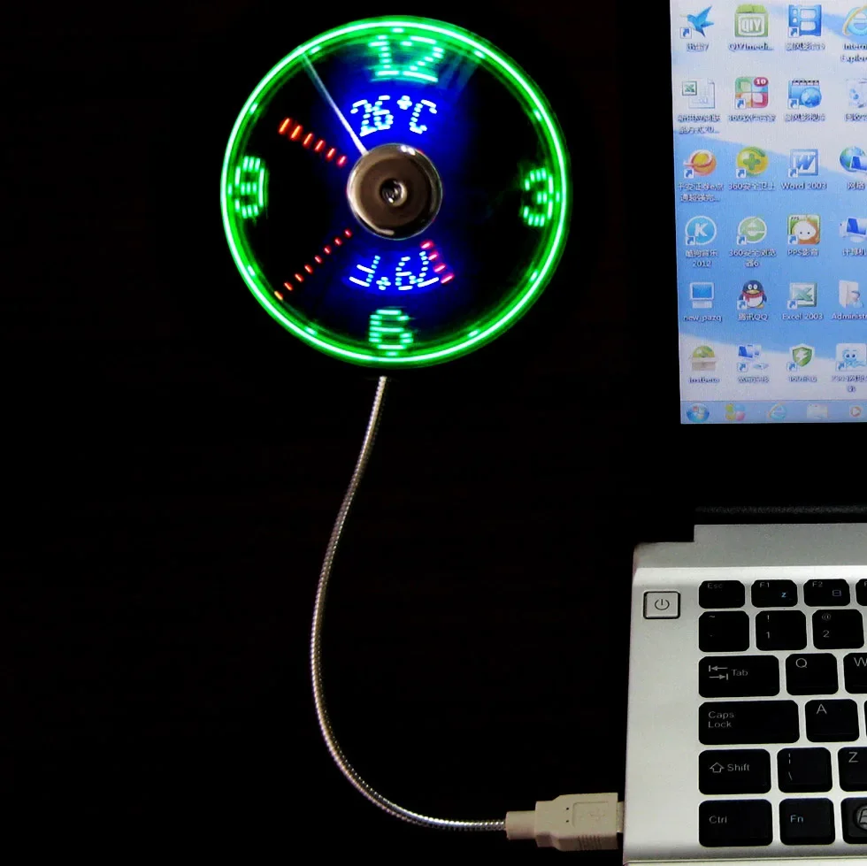New-and-Unique-LED-Intelligent-Clock-Fan-with-Temperature-Display-Real ...