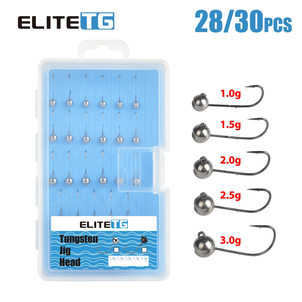 Elite-tg-28-30pcs-Wolfram-Jig-Kopf-Haken-Combo-1g-3g-Boxed-Soft-Grub ...