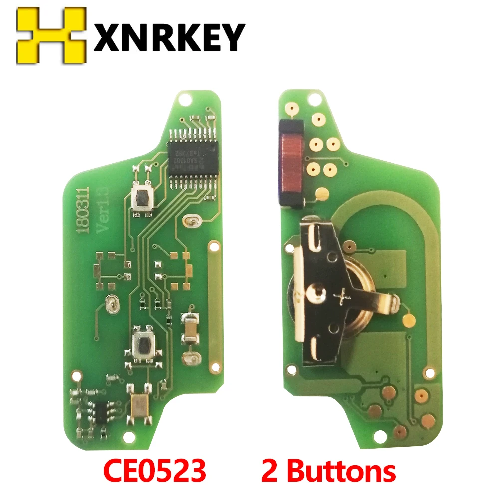 Xnrkey placa de circuito eletrônico ce0523 pedir 2 botões para peugeot ...