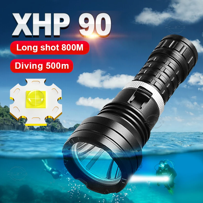 Профессиональный подводный фонарь Paweinuo XHP90 | AliExpress