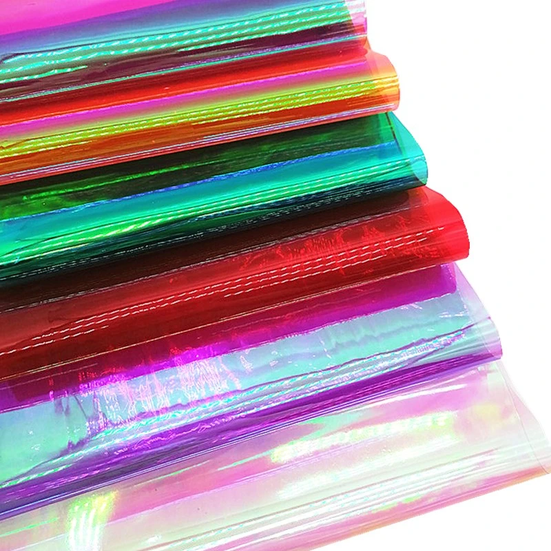 0.5MM Iridescent Transparent PVC See Through JELLY Leather Sheets For ...