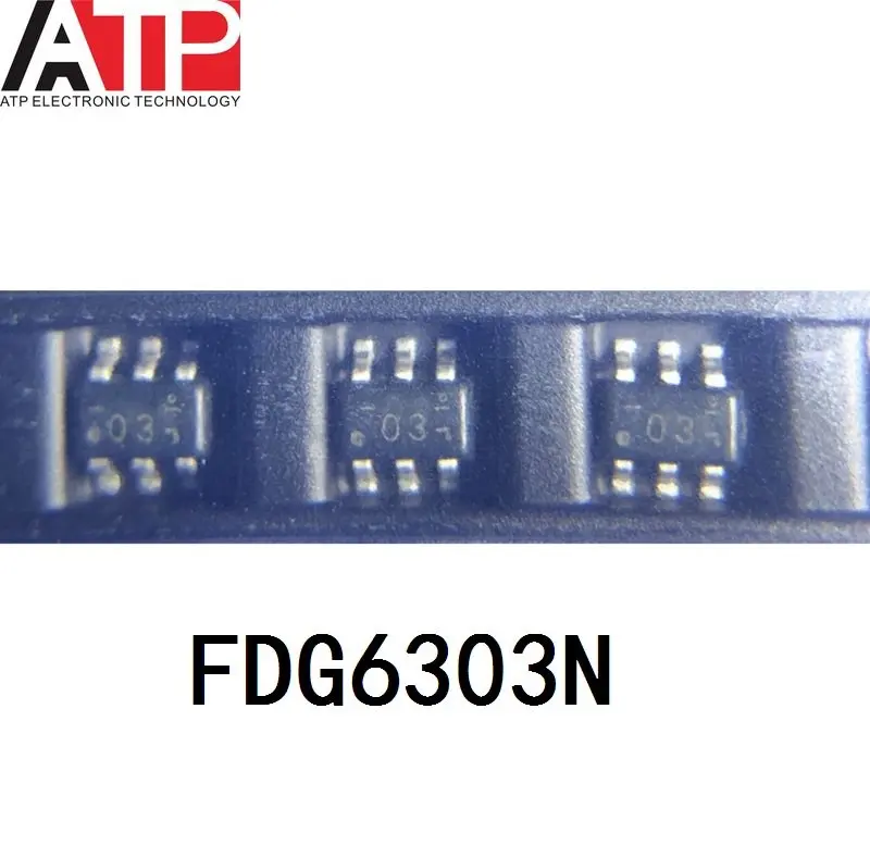 (100 개) 새로운 원본 FDG6303N 03 SC70 6 칩 IC MOSFET 2N CH 25V 500MA SC88 ...