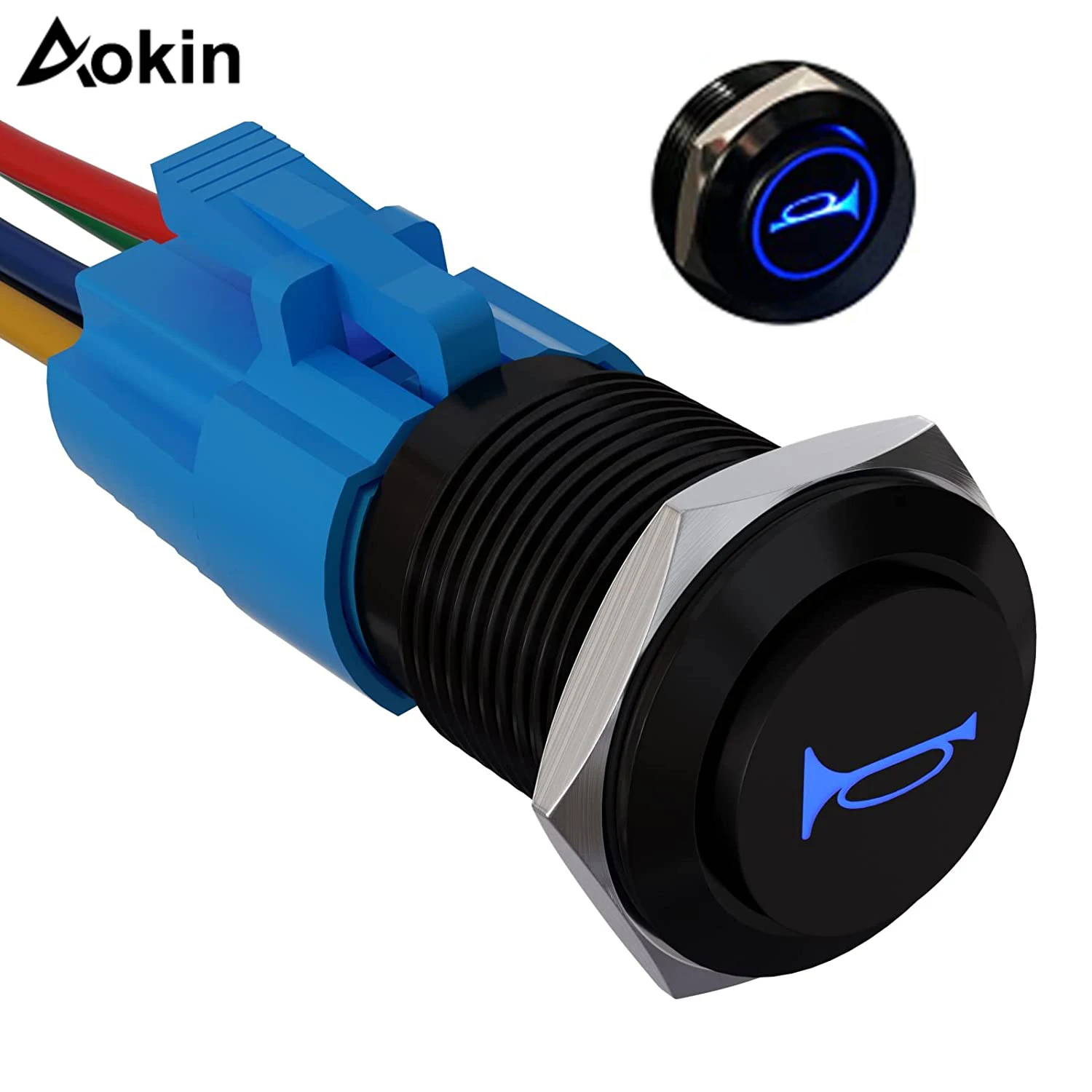 16/19mm 12V Momentary Speaker Horn Push Button Toggle Switch 3/4 ...